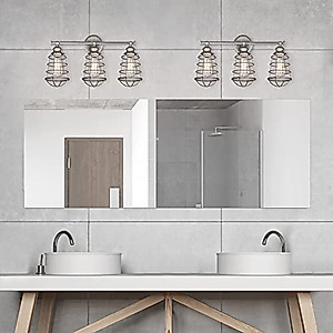 Design House 519728 Ajax 3 Light Vanity Light, Galvanized Steel Finish