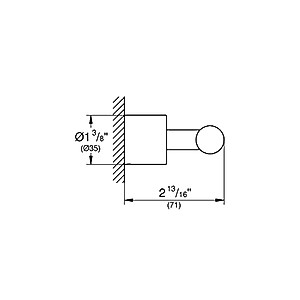 GROHE Atrio Robe Hook Starlight Chrome, 8.0 x 7.0 x 9.0 cm