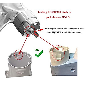 ATIE 360/380 Pool Cleaner Leaf Bag 9-100-1012 with Netting Holes Replacement for Zodiac Polaris 360/380 Pool Cleaner Great for Picking Up Leaves, Acorns, Twigs During Leaves-Falling Season (2 Pack)