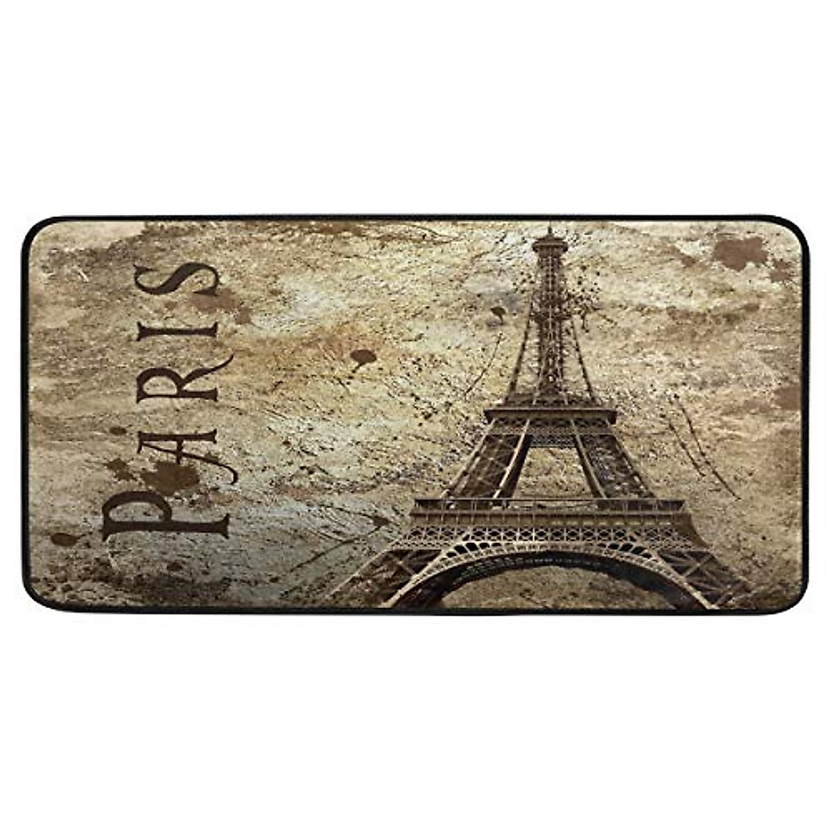 ALAZA Vintage Paris Eiffel Tower Non Slip Kitchen Floor Mat Kitchen Rug for Entryway Hallway Bathroom Living Room Bedroom 39 x 20 inches(1.7' x 3.3')