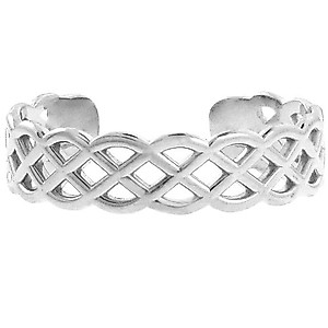 14k White Gold Trinity Knot Adjustable Celtic Toe Ring