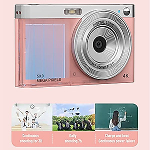Digital Camera - Vlogging Camera Video Camera 16X Digital Zoom 50MP Rechargeable Point and Shoot Camera