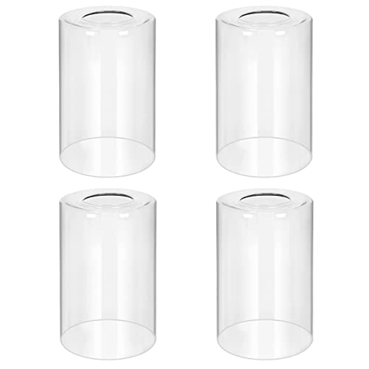4 Pack Clear Glass Lamp Shade, 5.5in High, 3.5in Diameter, 1.65inch Fitter, Cylinder Glass Shades Replacement Lampshade Covers for Chandelier Vanity Wall Sconces Light Fixture High Transmittance