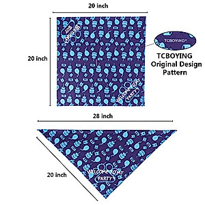 TCBOYING Dog Birthday Bandana, Dog Birthday Boy Hat Scarfs Flag Balloon with Cute Doggie Birthday Party Supplies Decorations(11-Piece Set) (Blue)
