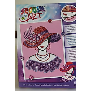 Distribution Solutions Sequin Art Purple Red Hatter, Sparkling Arts and Crafts Kit; Creative Crafts for Adults and Kids