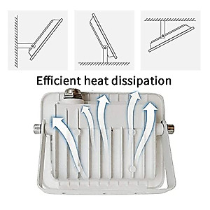 MIHEAL 2 Pack White 110V 10W LED Flood Light,Daylight White, IP68 Waterproof Super Bright Security Lights, Outdoor Floodlight for Yard, Garden, Playground, Basketball Court [Energy Class A++]