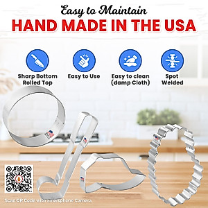 Foose Brand Golf Cookie Cutter 4 Pc Set – Golf Club, Round Ball, Golf Cap, Golf Green Cookie Cutters Hand Made in the USA from Tin Plated Steel