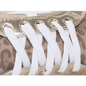 Mia Kids Big Girl's Jonny Sneakers Low Top Platform Gold/Leopard Sz. 5