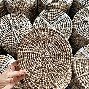 Decocoon Boho Wall Decor Set of 9, Boho Wall Basket Decor, African Wall Baskets, Woven Basket Wall Decor Set, Canastas Para Decoracion (Rustic Garden Wall Decor)