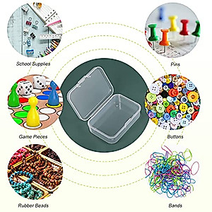 6Pcs Clear Plastic Beads Storage Containers Boxes Mini Storage Containers Box Clear Storage Small Plastic Containers with Lids for Small Items Beads Business Cards Pills Beads Jewellery Craft Items