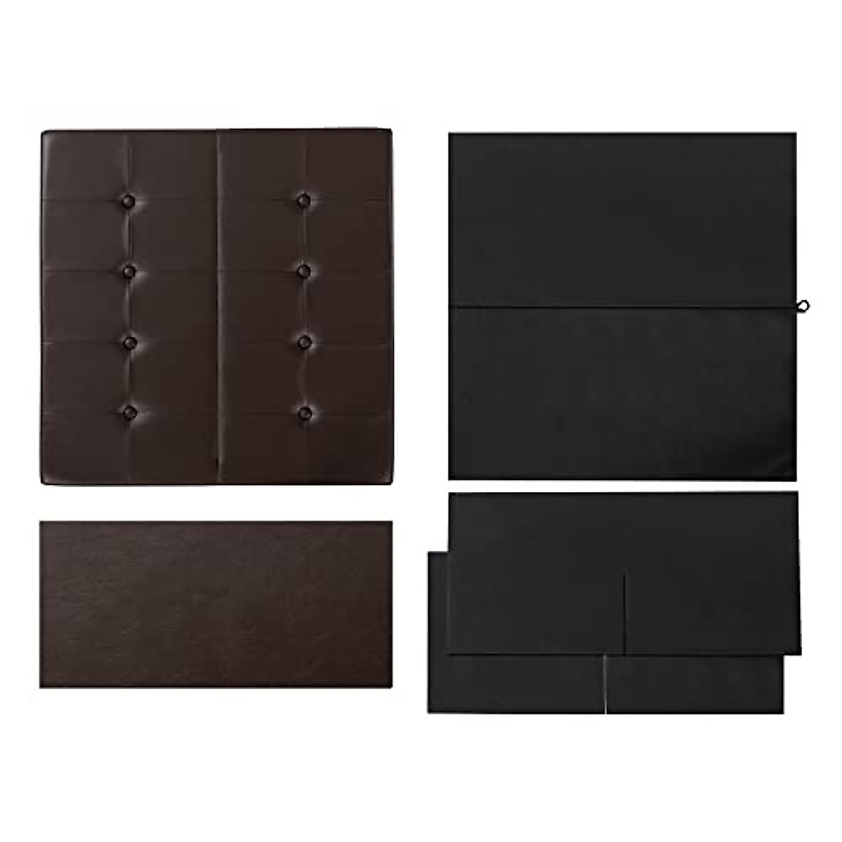 Otto & Ben Top Tufted Folding Faux Leather Trunk Bench Foot Rest, 30 Inch, Brown