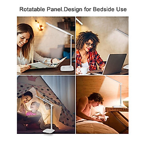 LED Desk Lamp for Home Office - Dimmable, Eye-Caring Reading Table Lamp, 5 Lighting Modes 10 Brightness Levels, Touch Control, 30/60 min Auto Timer