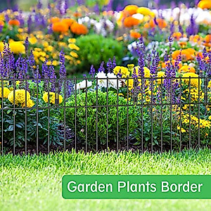 10 Pack Animal Barrier Fence, Total 16.7 Inch(H) X 10.8 Ft(L) Decorative Garden Fence, Rustproof Metal Barrier Bottom Fence, Dog Rabbits Ground Stakes Defence Border Fence for Garden, Yard, T Shaped.