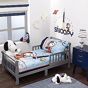Bedtime Originals Astronaut Snoopy 4-Piece Navy/Blue Space Toddler Bedding Set