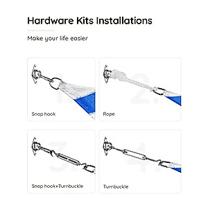 Quictent 20x20x20ft 185G HDPE Triangle Sun Shade Sail Canopy 98% UV Block Outdoor Patio Garden with Hardware Kit