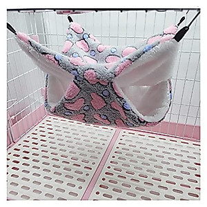 WODMB Small Pet Hammock Hanging Beds Cage Small Animal Hammock Comfortable Double-Layer Plush Cotton Hanging Cage (Color : A, Size : S Code)