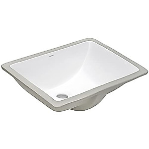 Ruvati 18 x 13 inch Undermount Bathroom Vanity Sink White Rectangular Porcelain Ceramic with Overflow - RVB0718