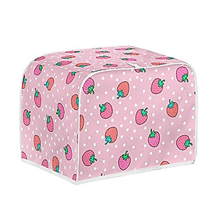 HUIACONG Strawberry Dots 4 Slice Toaster Cover Bread Maker Protective Cover Bag Pink Bread Toaster Oven Cover Kitchen Machine Protector Cover Small Appliance Organizer Bag Cover