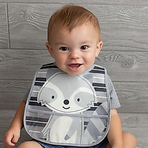Neat Solutions 2 Pack Water Resistant Toddler Bib Set - Bear & Raccoon, Multi