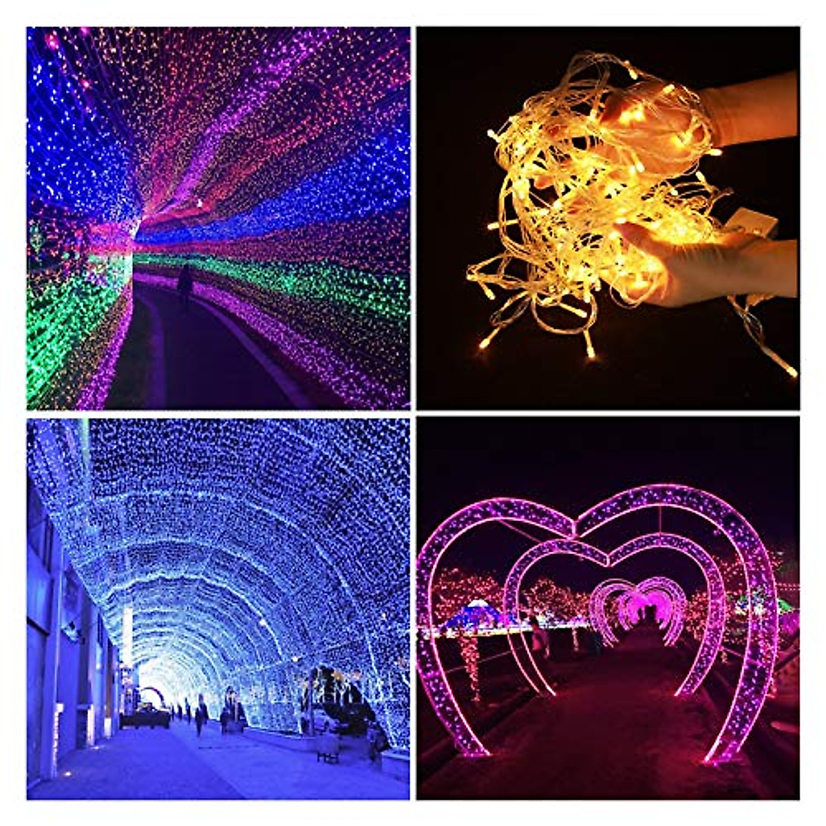 LIUPENGWEI String Lights, 100 LED Fairy Lights Waterproof, 10m Silvery Copper Wire Rope Lights, 24V DC, Christmas Decoration for Home Garden Lawn Wedding Holiday Indoor Party Garden Ghost Light