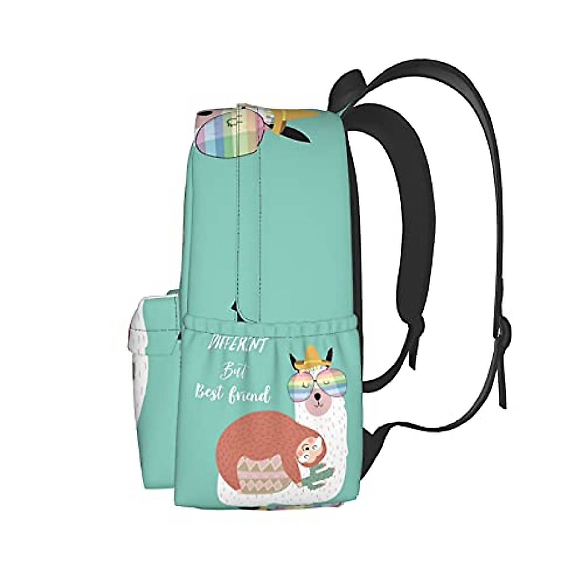 KiuLoam 17 Inch Backpack Cute Sloth Llama Friends Mint Green Laptop Backpack Shoulder Bag School Bookbag Casual Daypack