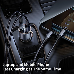 Mcdodo 75W Car Charger Adapter Fast Charging Cigarette Lighter USB C/USB A PD3.0 QC4.0 Cell Phone Automobile Chargers Compatible with iPhone 15/14/iPad/Samsung Galaxy S23/21/10/Car Vacuum Cleaner