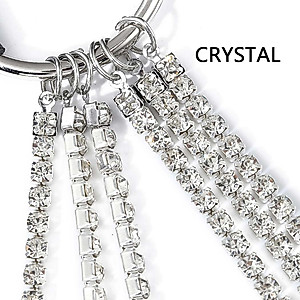 Bodiy Crystal Waist Belt Chain Metal Layered Belly Chains Sparkly Rave Accessories Rhinestones Leather Waist Body Chain Jewelry for Women and Girls (Black-03)