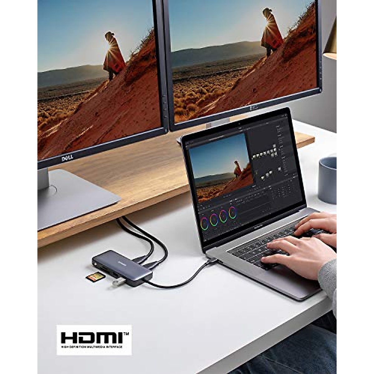 Anker 553 USB-C Hub, 8-in-1 USB C Dock, Dual 4K HDMI USB C to USB Adapter, 1 Gbps Ethernet USB Hub, 100W Power Delivery, SD Card Reader for MacBook Pro, XPS and More