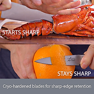 All-Clad Forged German Stainless Steel Knife Set 2 Piece 8, 6 Inch, Fully Forged, Expert Precision, Home Knife Set, Cookware Knife Block Set, Kitchen Knives, Cook Tool, Kitchen Utensils, Ultra Sharp