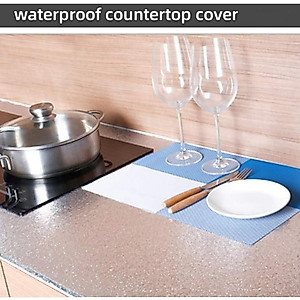 Soqool Adhesive Shelf Liners Kitchen Backsplash Sticker Oil Proof Sticker Waterproof Sticker, Aluminum Foil Sticker for Kitchen Drawer/Cabinets/Countertop 15.7"x78.7"