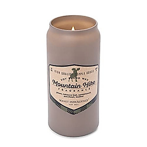 Manly Indulgence Mountain Hike Scented Jar Candle, Adventure Collection, Grey, 15 oz - Up to 60 Hours Burn