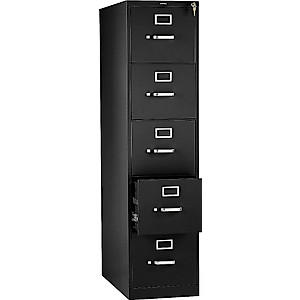 Hon 315PP Five-Drawer, Full-Suspension File, Letter Size, 26-1/2-Inch D, Black