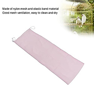 EVTSCAN Birdcage Nylon Mesh Net Adjustable Dustproof Seed Catcher Guard Net Cover for Parrots Parakeet Macaw Cage(Pink)