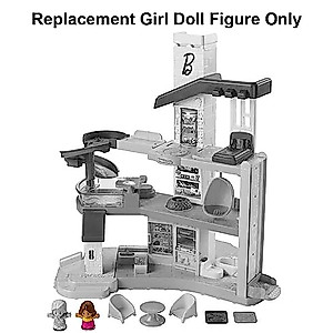 Replacement Parts for Fisher-Price Little People Barbie Dreamhouse Playset - HCF61 ~ Replacement Girl Doll Figure ~ Pink and Yellow Outfit ~ Brown Hair