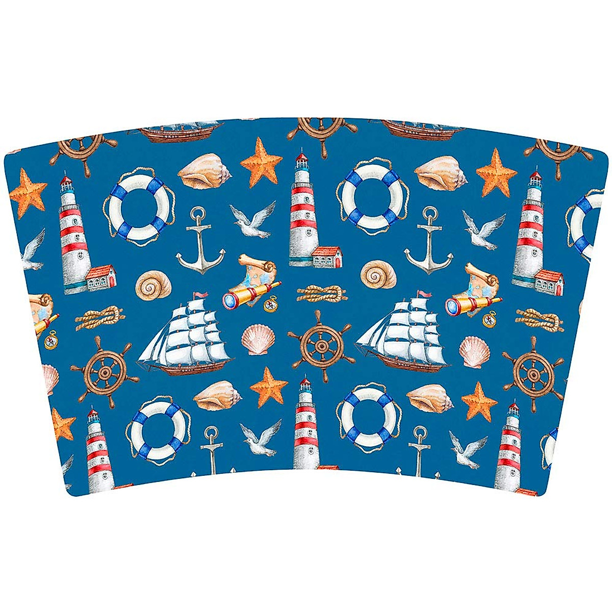 Mugzie 16 Ounce Stainless Steel Cocktail Shaker - Martini Shaker with Wetsuit Cover - Nautical Seamless