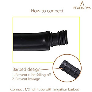 BEADNOVA Drip Irrigation Parts 10 Pcs 1/2 Inch Barbed End Plugs Goof Plugs Drip Irrigation Fittings Drip Line Connectors for 1/2 Inch Irrigation Tubing Garden Watering System (10pcs)