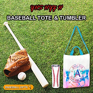 YHSHYZH Baseball Tumbler Cup with Lids, Skinny Travel Coffee Mug 20oz Stainless Steel Insulated Cold & Hot Cups Baeball Coaches Accessories Baseball Gifts for Women Baseball Mom (L, white)