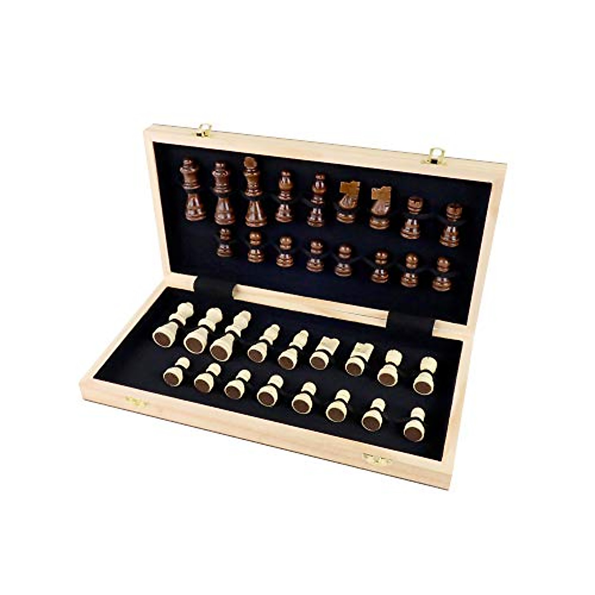 Regal Games 15 Inch Wooden Chess Set - 2 Extra Queens - Folding Board, Portable Chess Board Game Sets with Staunton Game Pieces Storage Slots - Chess Set for Kids and Adults