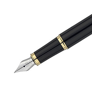 Parker IM Fountain Pen Kit, Black Lacquer with Gold Trim, Ink Bottle Refill, Ink Cartridge Refills, Ink Bottle Converter