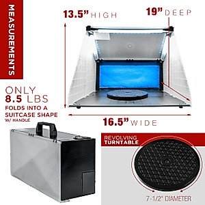 Master Airbrush Brand Lighted Portable Hobby Airbrush Spray Booth with LED Lighting for Painting All Art, Cake, Craft, Hobby, Nails, T-Shirts & More. Includes 6 Foot Exhaust Extension Hose