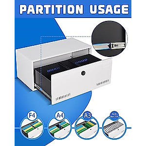BUTISOW Lateral File Cabinets with Lock,1 Drawer Steel Wide Filing Organization Storage Cabinets,Home Office Furniture for Hanging Files Letter/Legal/F4/A4 Size (Electronic-White)