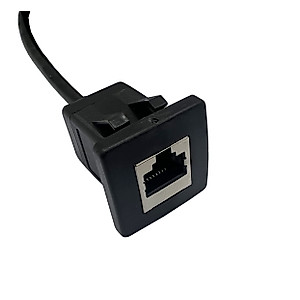 Qaoquda Cat5e RJ45 Square Flush Mount Cable, RJ45 Male to Female Shielded Ethernet Network Panel Mount Extension Cable for Car, Boat and Home Wall 1M/3Ft