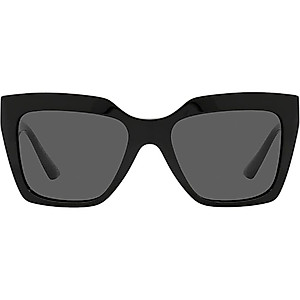 Versace VE 4418F GB1/87 Black Plastic Square Sunglasses Dark Grey Lens