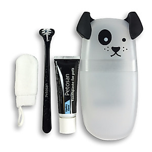 Petosan Puppy and Toy Breed Dental Kit with Toothbrush, Toothpaste and Microfiber Cleaner