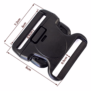 ROCOTACTICAL 2.25" Replacement Buckle System for 2-1/4in Duty Belt, Tri-Release Plastic Belt Buckle, Triple Lock,2-Pack, Black