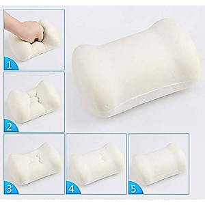 Car Seat Headrest Pillow, Support Neck Pillow Head Protection Cervical Spine Adjustable on Both Sides Telescopic Version PU Leather Universal for Kids Adults Travel(Beige)