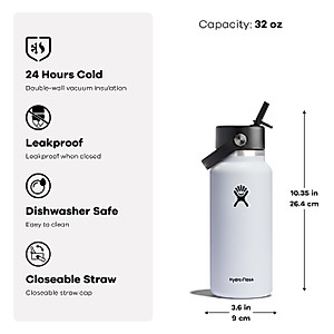 Hydro Flask Wide Flex Straw Cap Stone 32 Oz