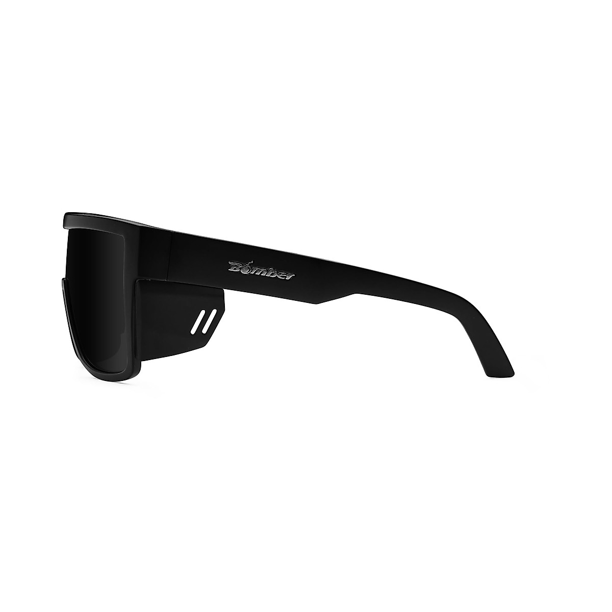 BOMBER Saftey Glasses for Men and Women, Dark Lens Safety Glasses with Square Matte Black frame, Removable Side Shields included, z87 Compliant - BZ103
