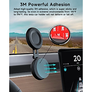 Tesla Phone Mount, MagSafe Car Mount for Tesla Model 3 Model Y, Foldable Hidden Magnetic Phone Mount Fit for iPhone 14 13 12 Series and All Phone, Tesla Model 3 Accessories, Tesla Model Y Accessories