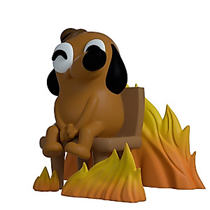 Youtooz This is Fine Dog, 3.7" Vinyl Figure of This is Fine Meme Dog Based on Funny Internet Meme This is Fine - Youtooz Meme Collection